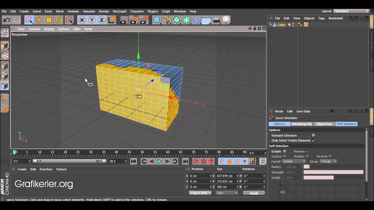 Cinema 4D Selection Tool Tanıma - Ders 2 www.grafikerler.org - YouTube