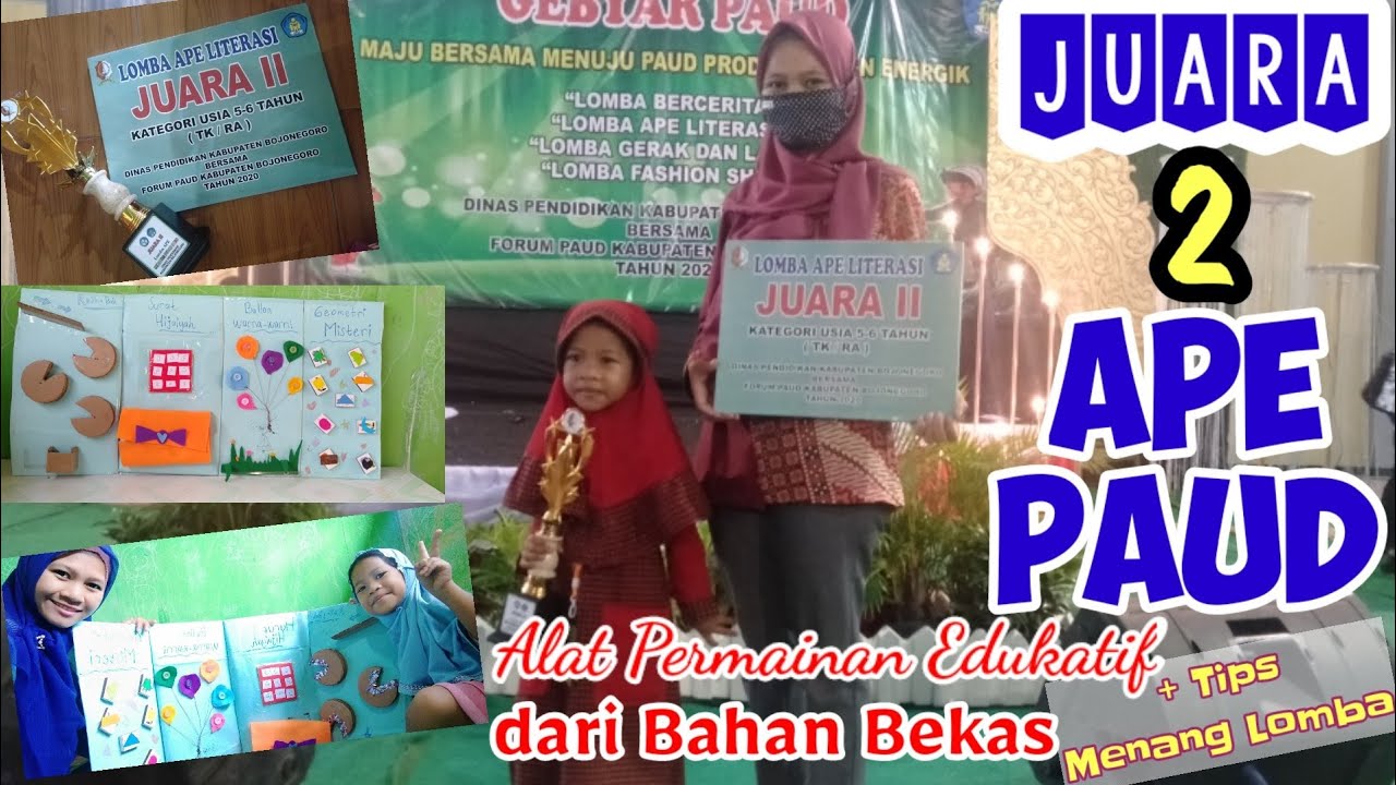 JUARA 2 LOMBA APE PAUD . ALAT PERMAINAN EDUKATIF DARI BAHAN BEKAS - YouTube