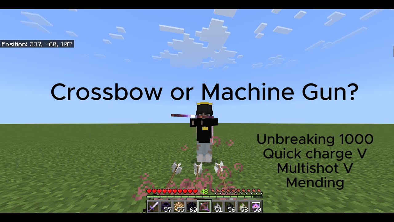 Minecraft bedrock crossbow with illegal enchants - YouTube