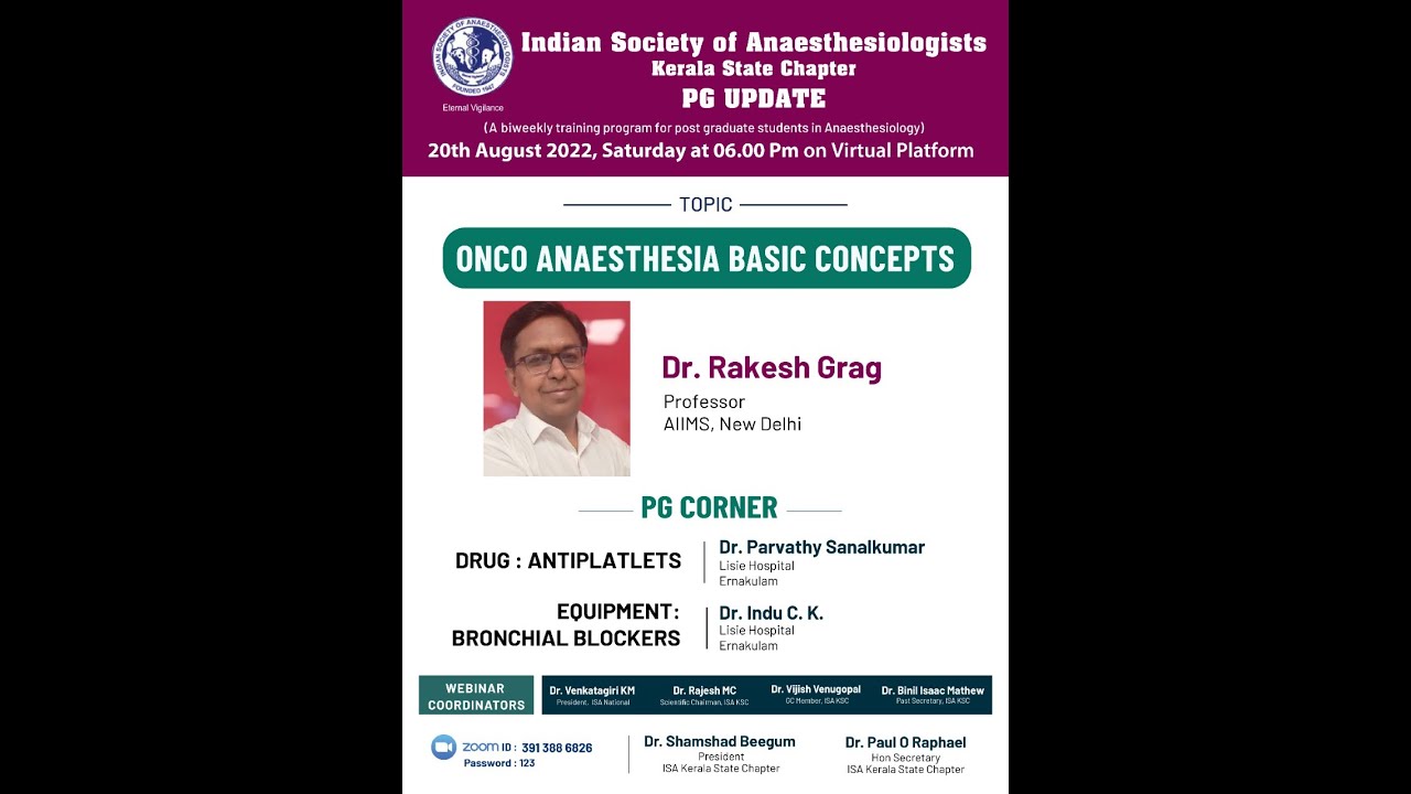 Onco Anaesthesia Basic Concepts, Antiplatelets, bronchial blocker - YouTube