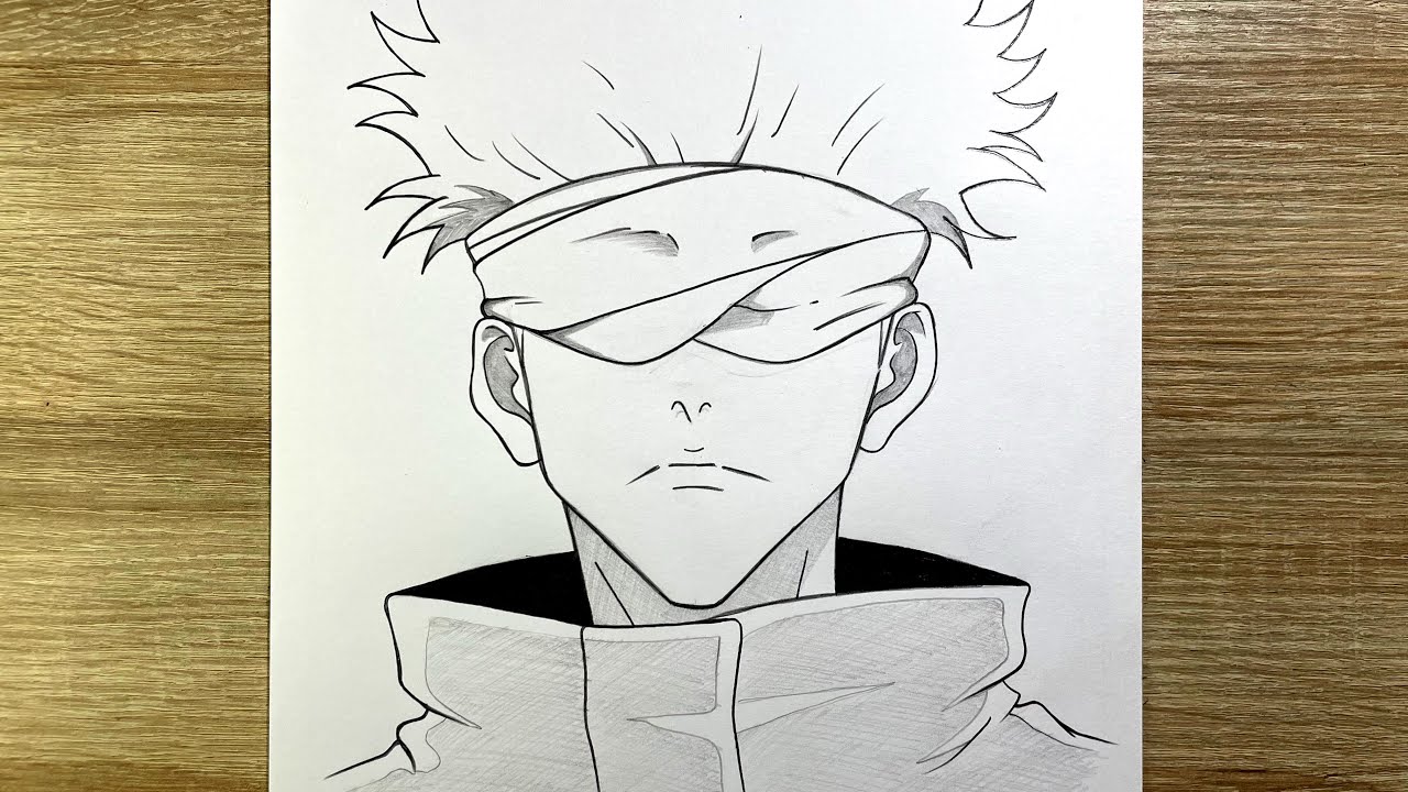 Comment dessiner Gojo facilement | Tutoriel dessin au crayon étape par ...