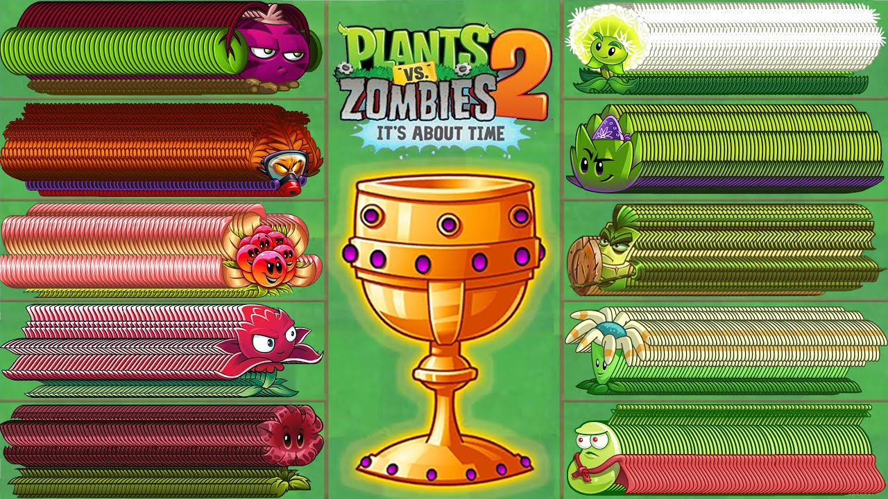 PvZ 2 Plant Battlez - 60 RED Plants vs 60 GREEN Plants vs 100 Zombies ...