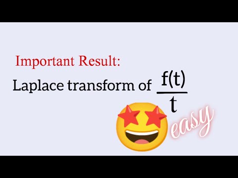 Laplace transform of f(t)/t #Laplacetransforms L1k,345