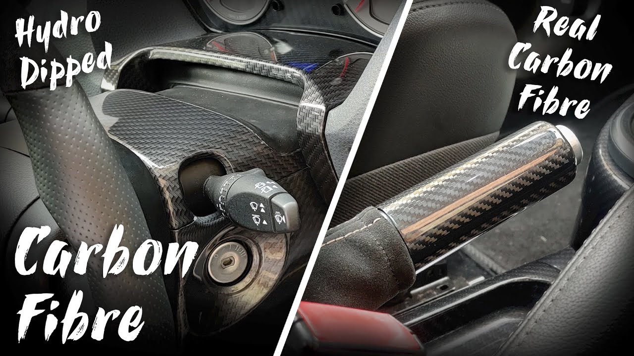 Real Carbon Fibre Hand Brake & Hydro Dipped Carbon Fibre Steering ...