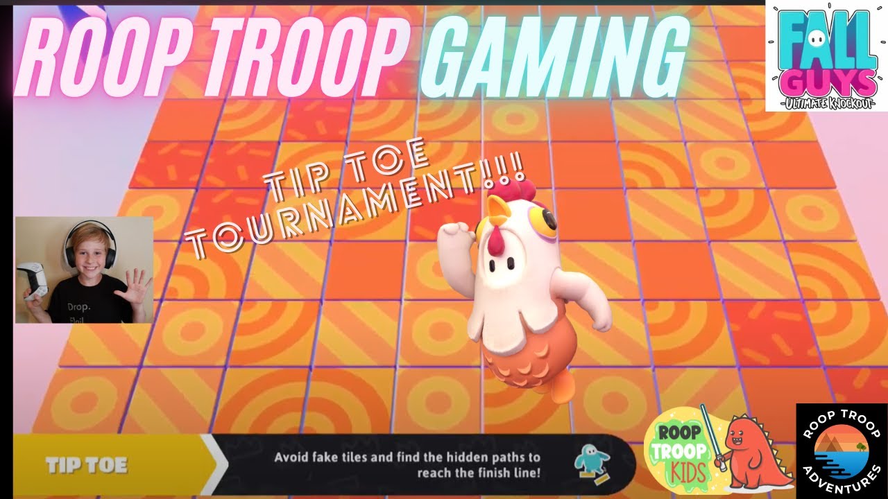 RoopTroop Plays FALL GUYS | CLOSE CALL with Tip Toe Tournament | # ...