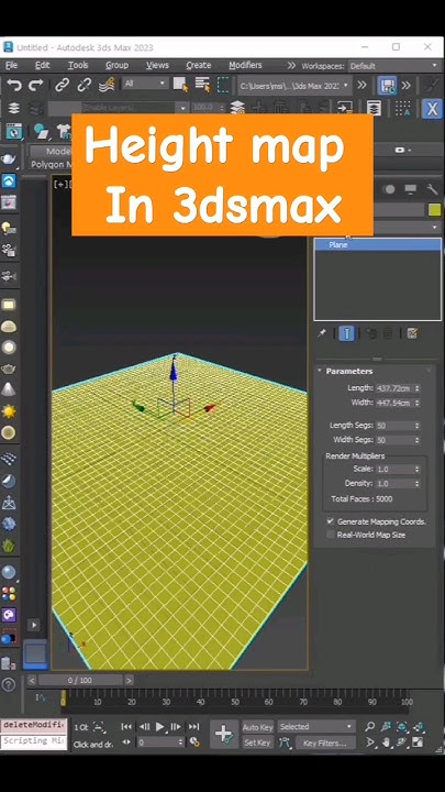 Use height map texture and displace modifier to create mountains ⛰️#3dsmax #shortvideo #3d # ...
