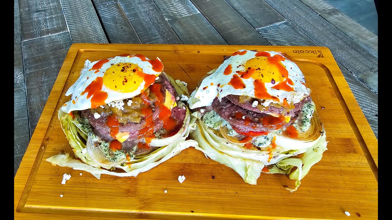 BISON BURGER CABBAGE STACKS (gluten-free, keto) - YouTube