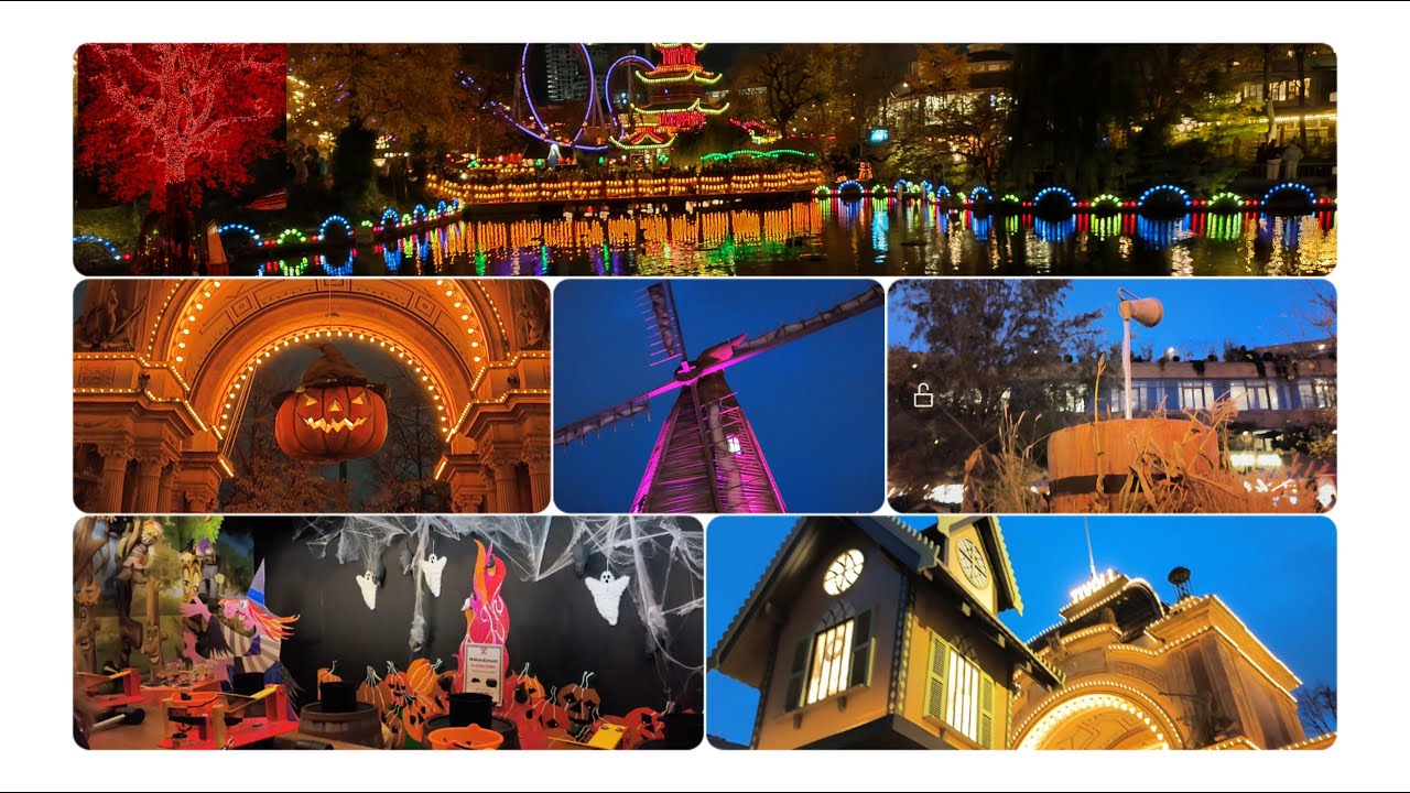 Disneyland in Denmark | Night views & colourful light shows in Tivoli # ...