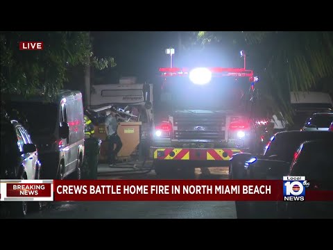 Fire erupts inside mobile home in North Miami Beach