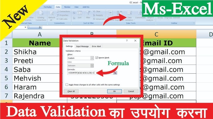 6 Excel Spreadsheet Data Validation Youtube How To Create A Drop Down