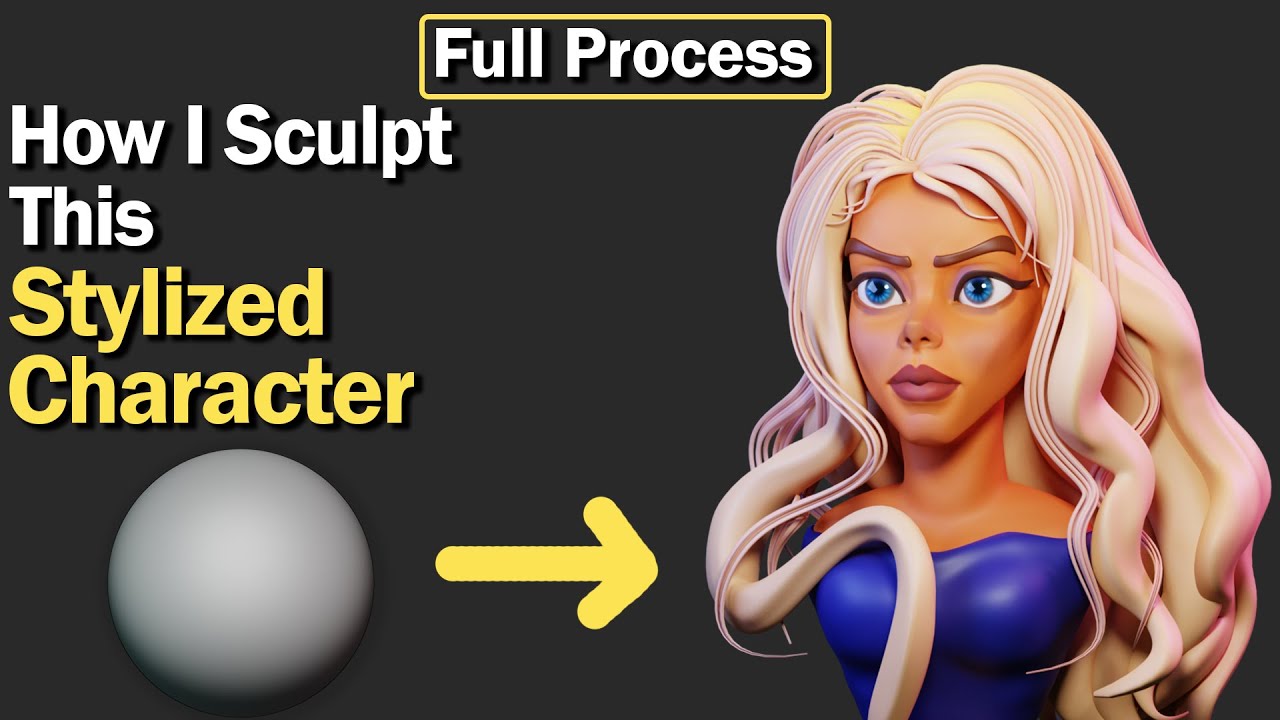 How I Sculpt This Stylized Character Head In Blender Full Process ...