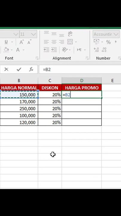MENGHITUNG DISKON DI EXCEL #Shorts - YouTube