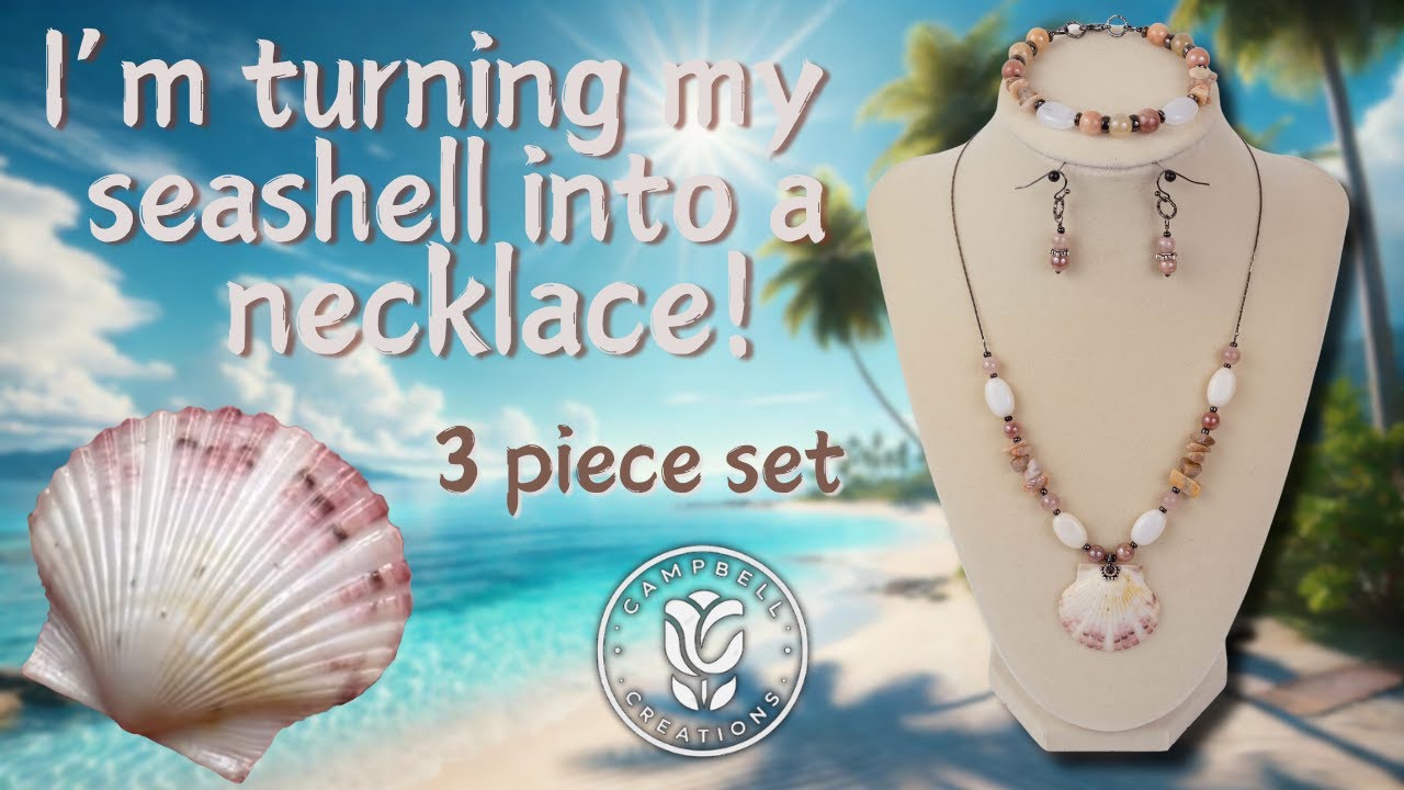 I'm turning my seashell into a necklace! Simple 3 piece set! - YouTube