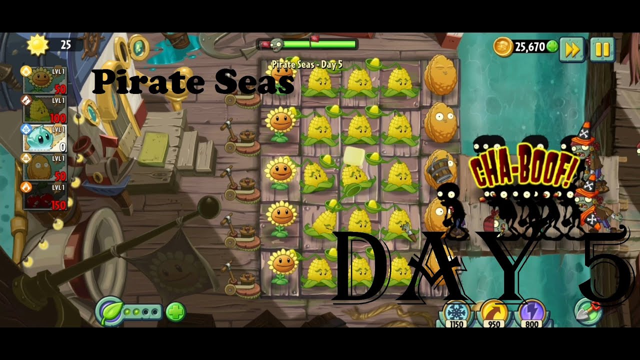 Pirate Seas Day 5 - Plants vs Zombies 2 - YouTube