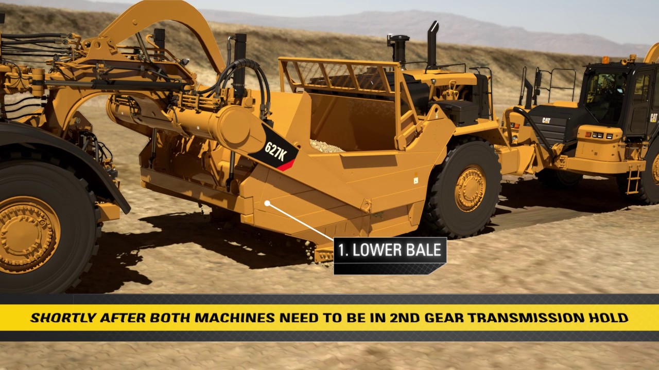 Cat Wheel Tractor-Scrapers Push Pull Application - YouTube