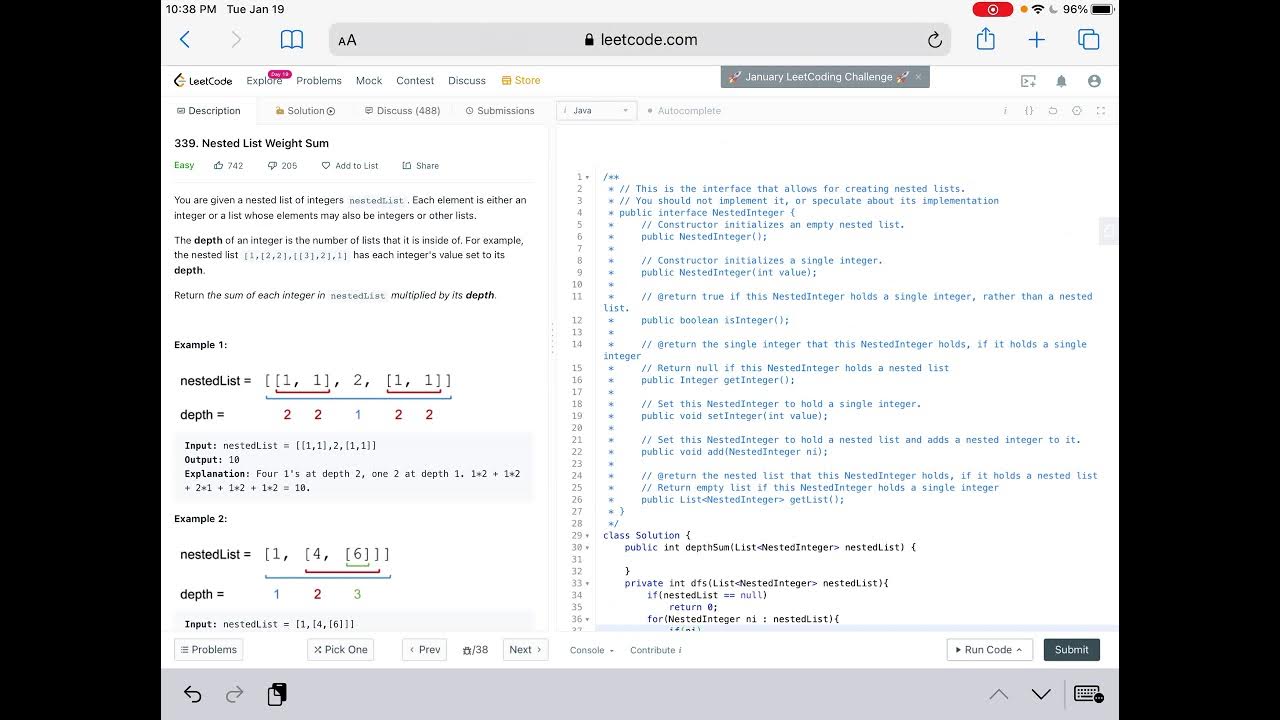 339 Nested List Weight Sum 01 19 21 4 5 YouTube 339-nested-list-weight-sum-01-19-21-4-5-youtube