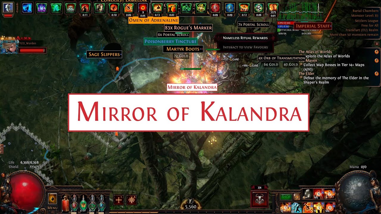 Our first ever Mirror of Kalandra drop l POE 3.25 Settlers of Kalguur ...