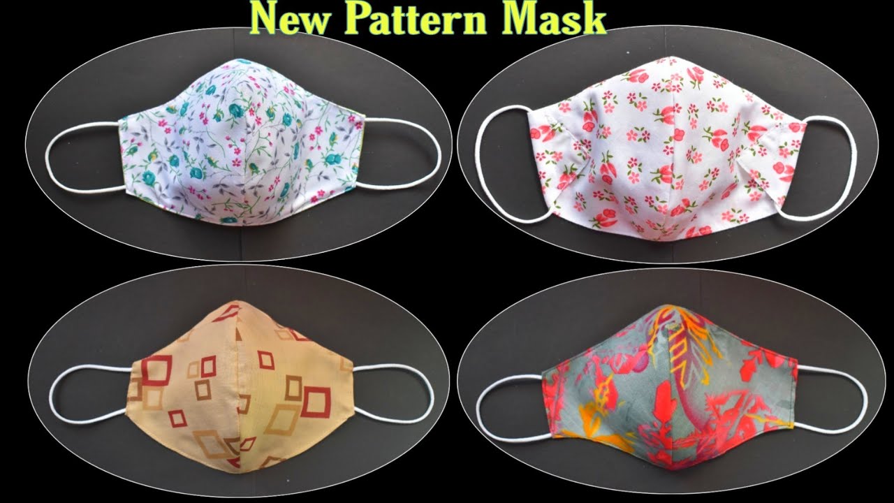 4 Very Easy New Style Pattern Mask - Face Mask Sewing Tutorial - Diy ...