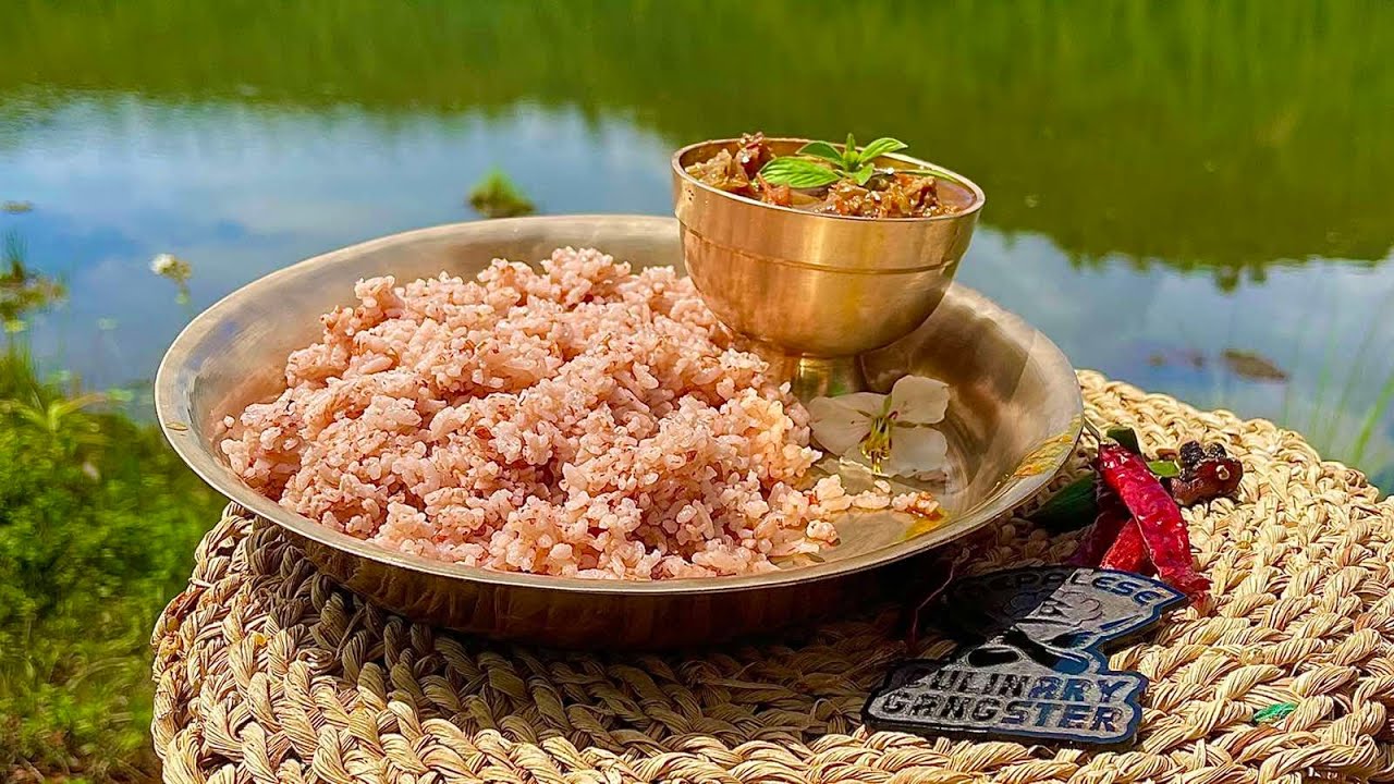 Marsi Bhat with Khasi ko Masu | Cooking near Lake | Relaxing Cooking ...