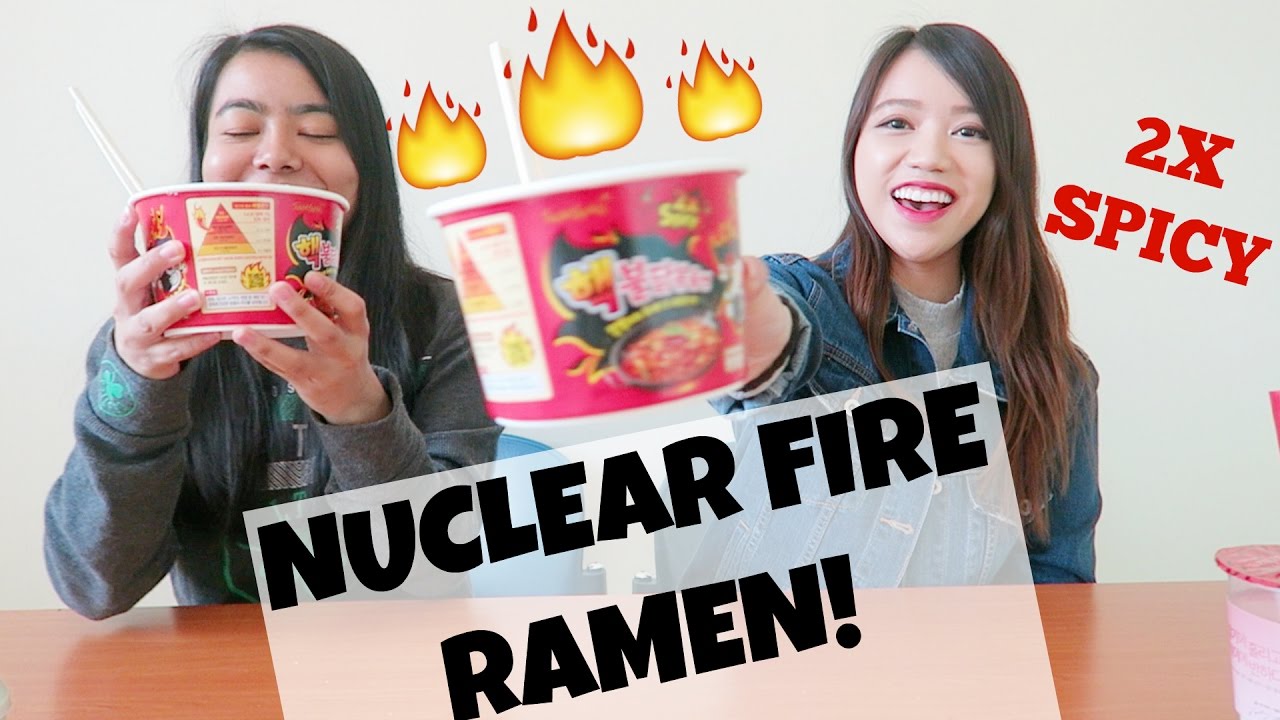NUCLEAR FIRE NOODLE CHALLENGE 2X SPICY MUKBANG - YouTube