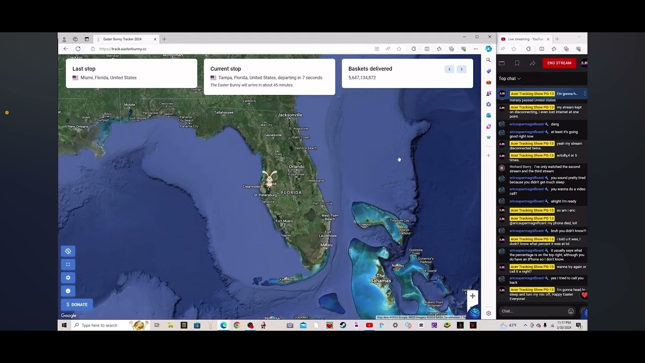Easter Bunny Tracker (2024) South/North America, Canada and Hawaii ...