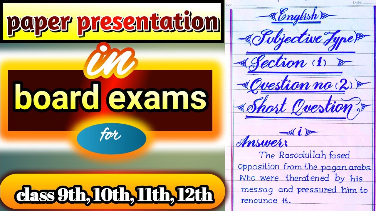 Best paper presentation handwriting ||English handwriting in board ...