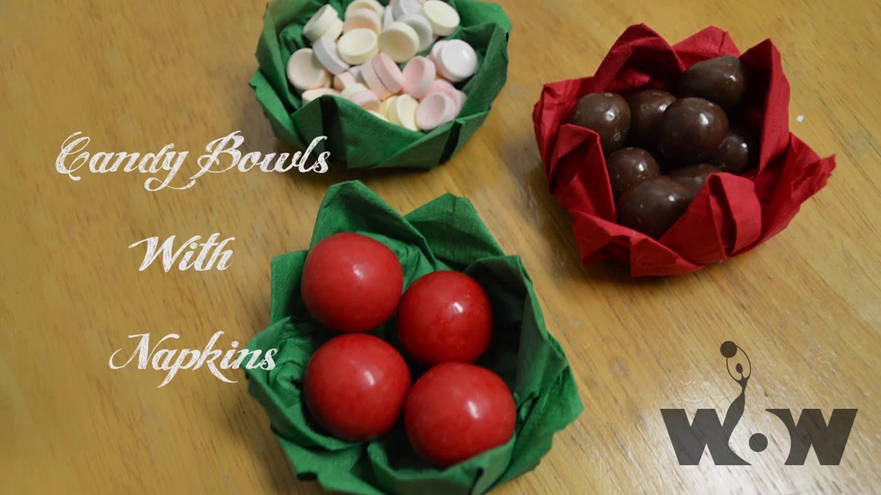 Candy Bowl made using paper napkins - WOW - YouTube