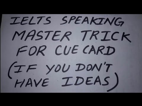 Ielts Speaking Master Trick For Cue Card | Trick For One Minute Preparation If You Don't Have ...