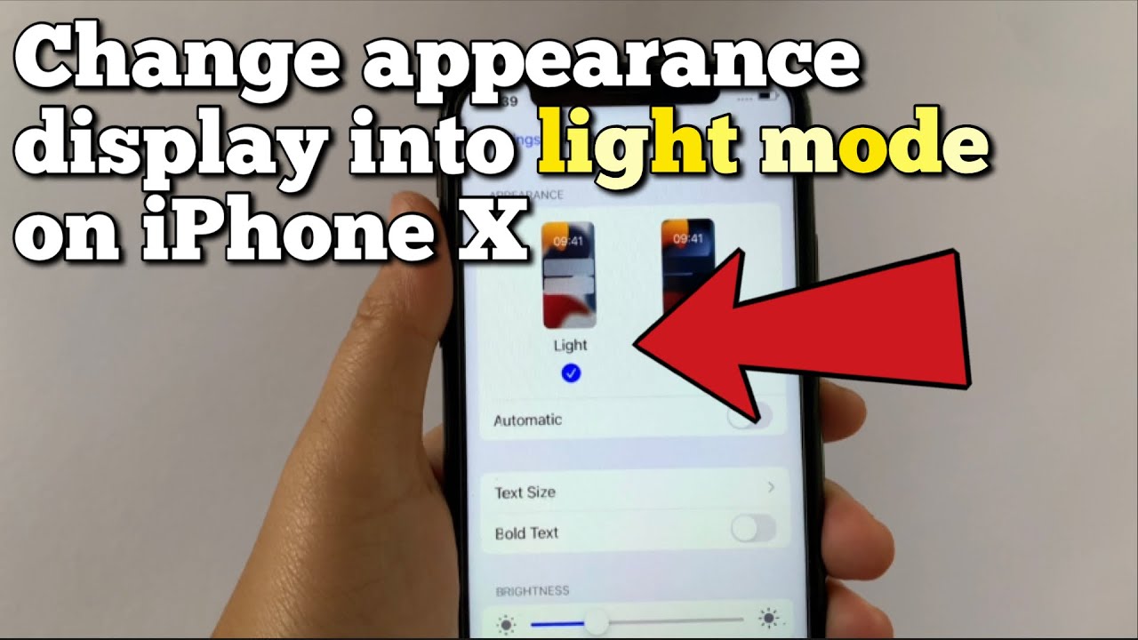 How to change appearance displayed into light mode on iPhone X - YouTube