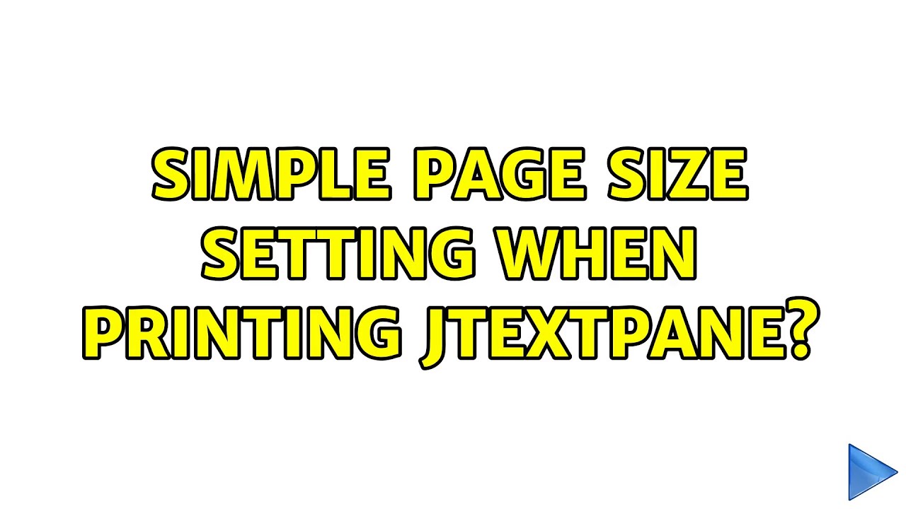 Simple page size setting when printing JTextPane? (2 Solutions!!) - YouTube