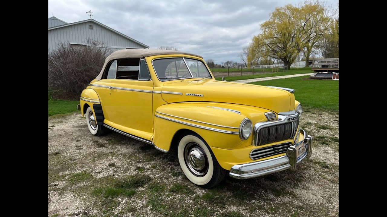 1947 Mercury Eight Convertible Start-up And Walk-Around - YouTube