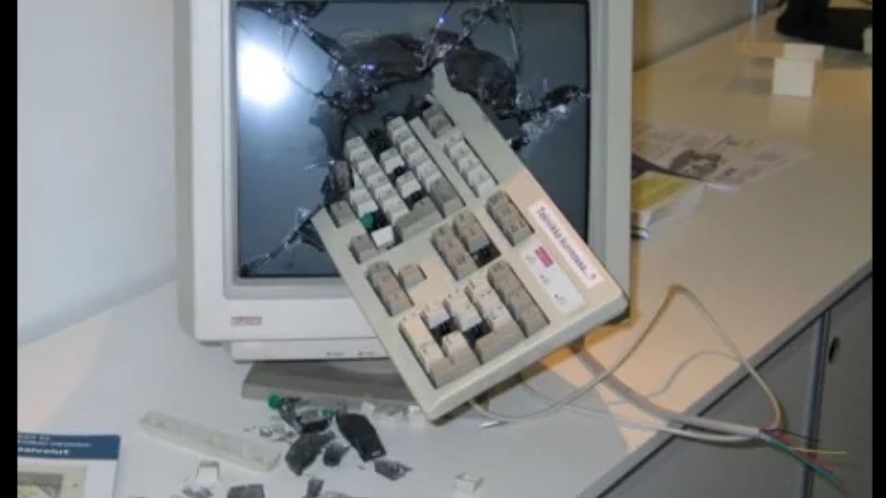Man broke his computer.... - YouTube