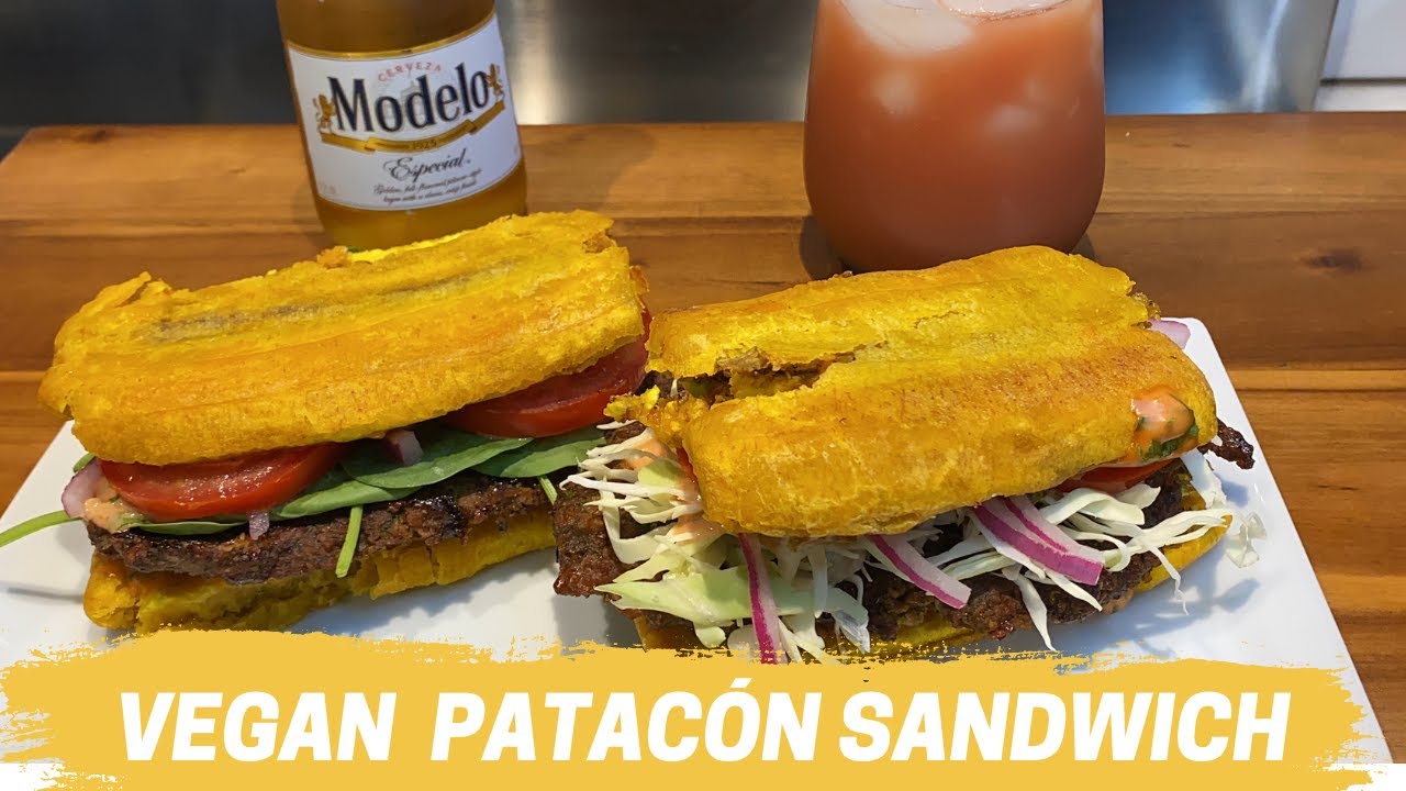 This vegan patacon sandwich is a dream come true... - YouTube