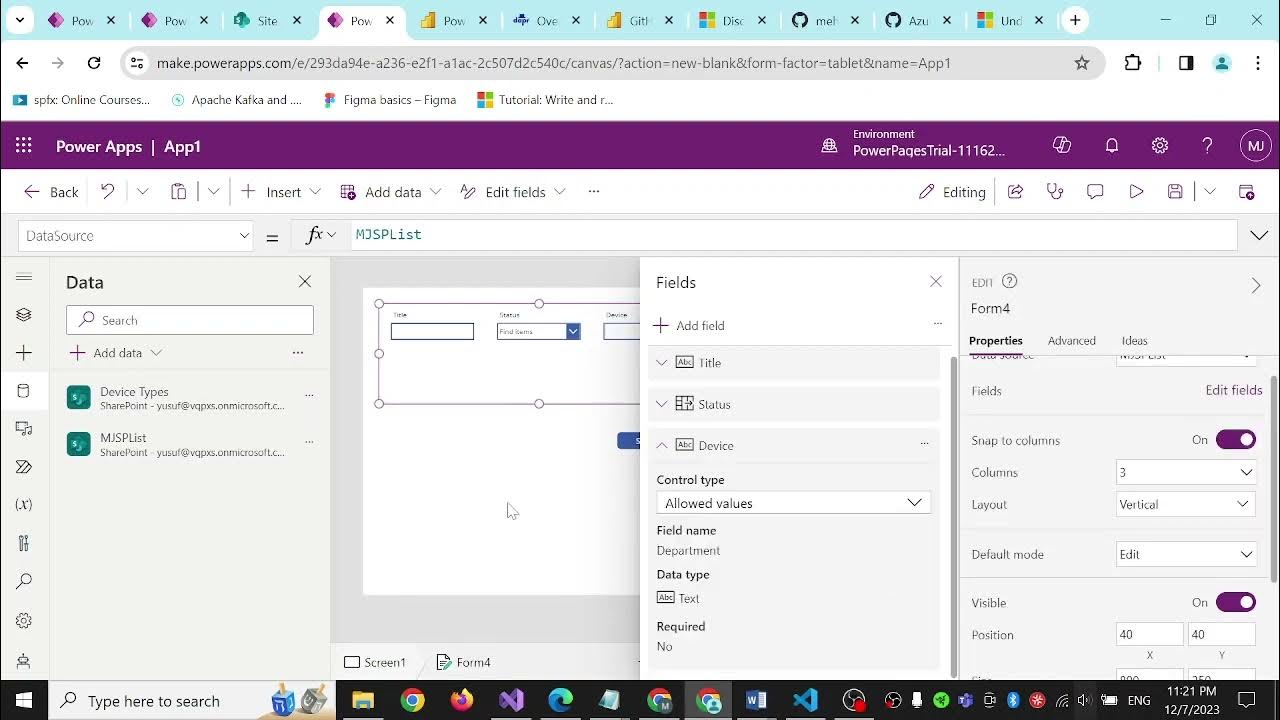 PowerApps Changing textfield to dropdown - YouTube
