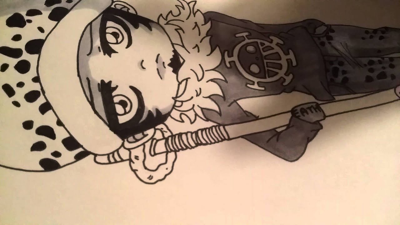 How to Draw - One Piece Trafalgar Law - Chibi (Coloring) - YouTube
