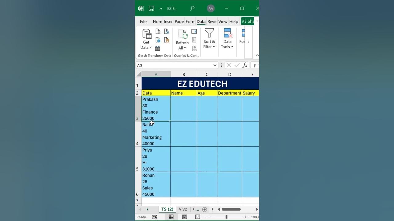 How To Convert Data Single Column To Multiple Column Split Data Text