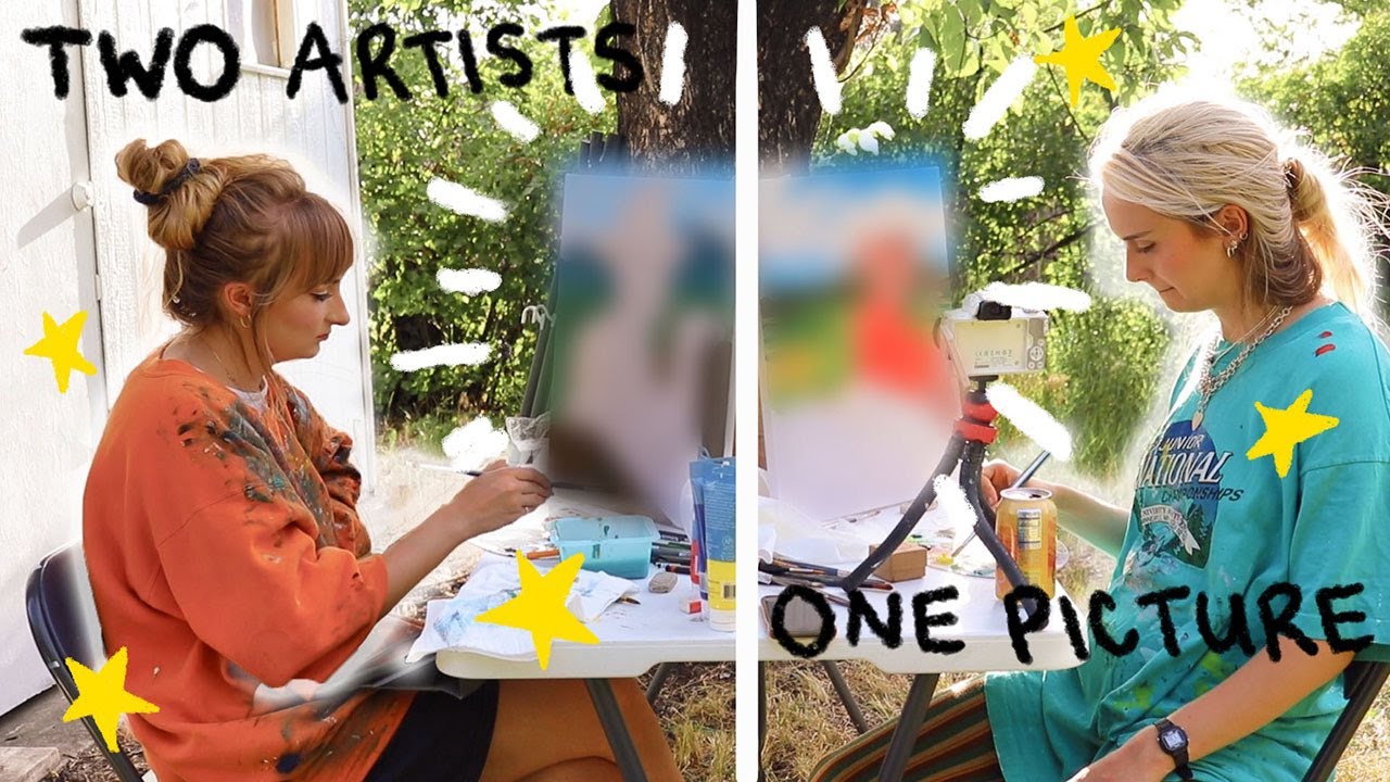 two artists paint the same picture ft. MY SISTER - YouTube
