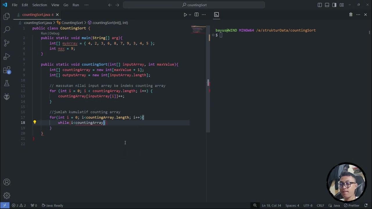 Pengurutan Data Menggunakan Algoritma Counting Sort - Java - YouTube