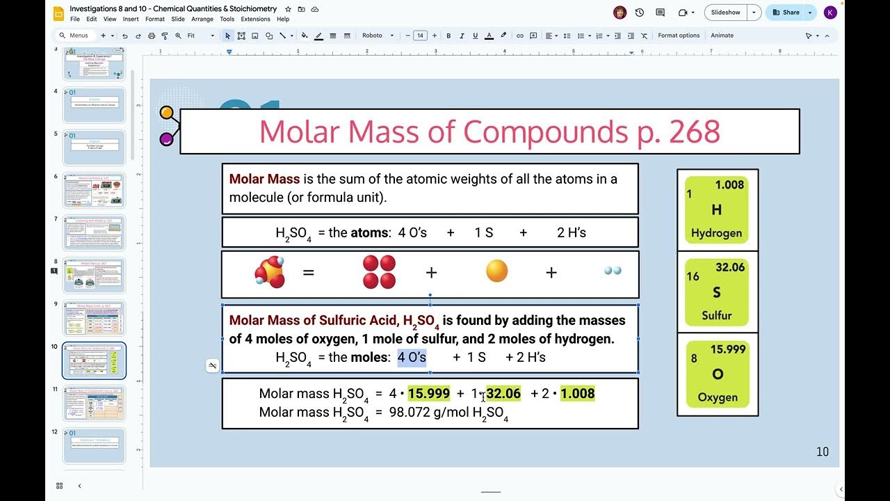 Intro to Moles with Slides 1 to 11 and Worksheet 7-2 - YouTube
