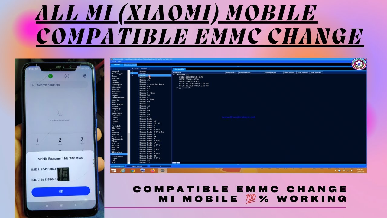 #All Mi Redmi Xiaomi Compatible EMMC Change //And Supported EMMC 100% ...