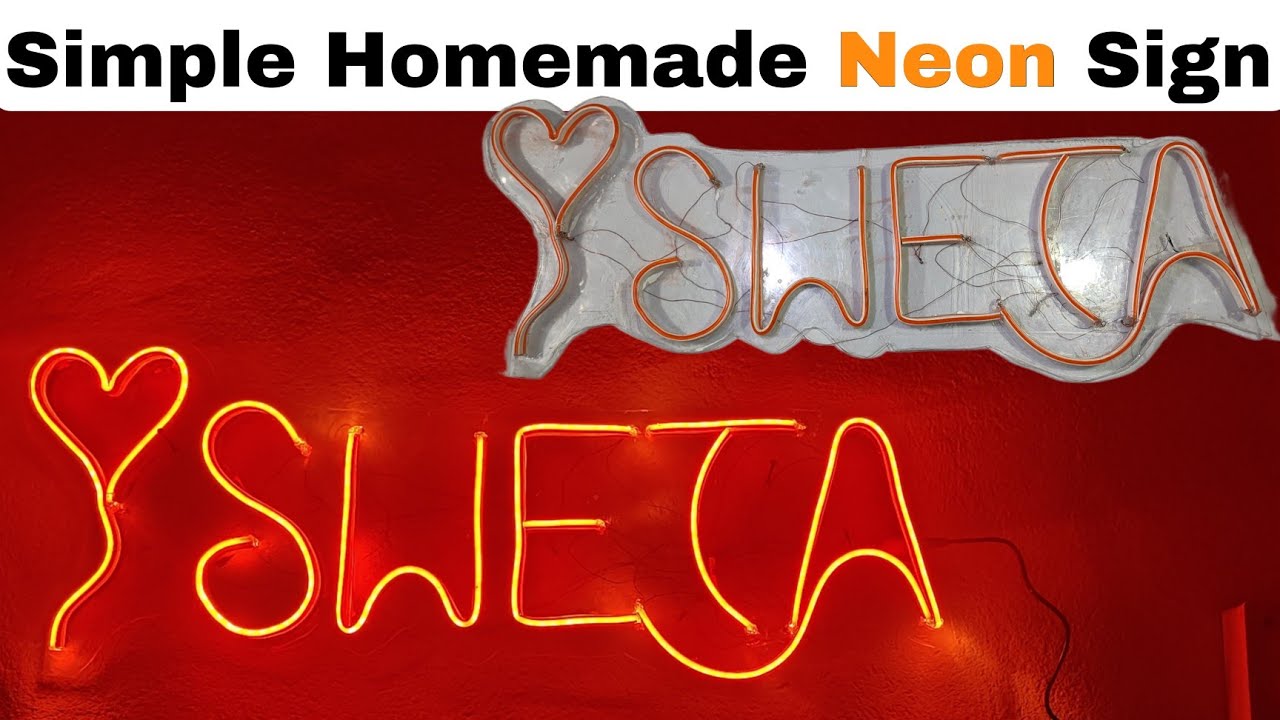 Neon Sign Ghar Pr Kesey Banaye At Home | DIY | How To Write Name With ...