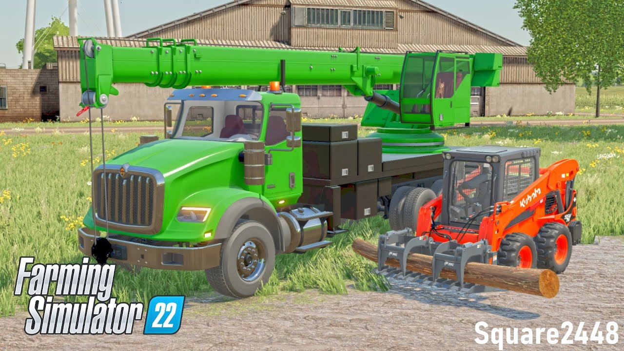 Removing BIG Trees With A Crane! | Tree Services | Farming Simulator 22 ...