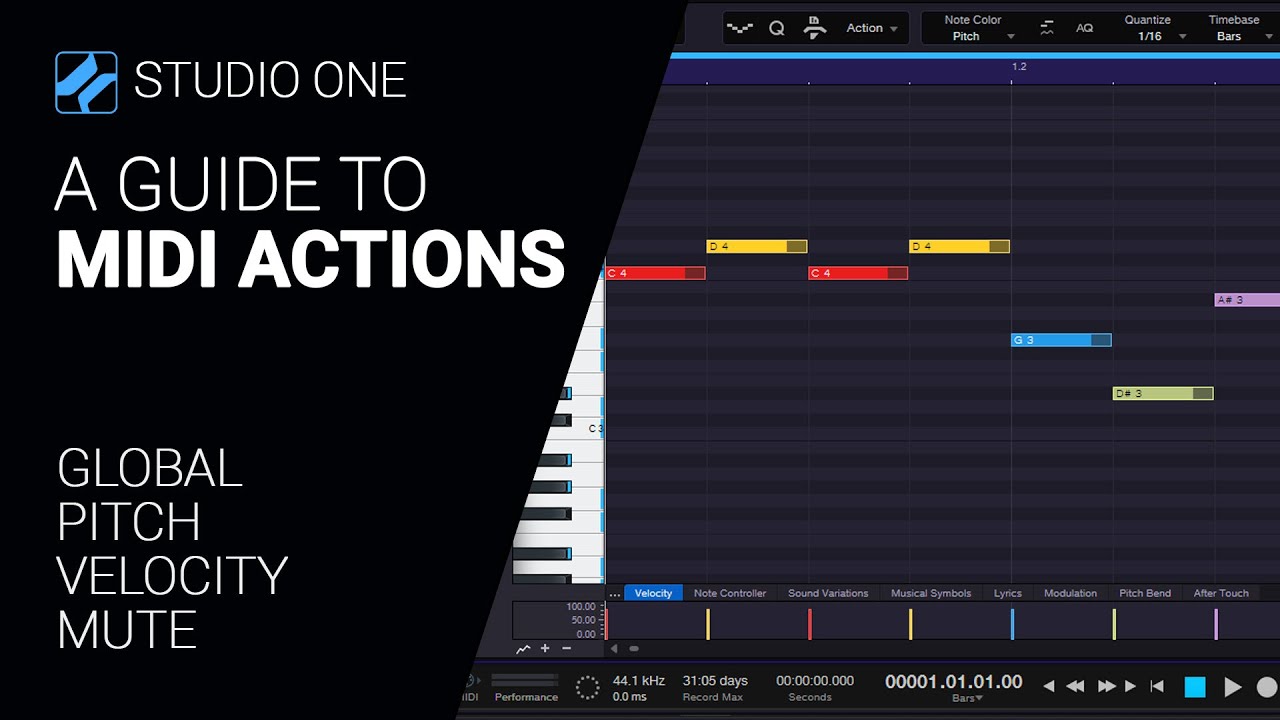A guide to MIDI ACTIONS Studio One 6 - walkthrough tutorial - part one ...