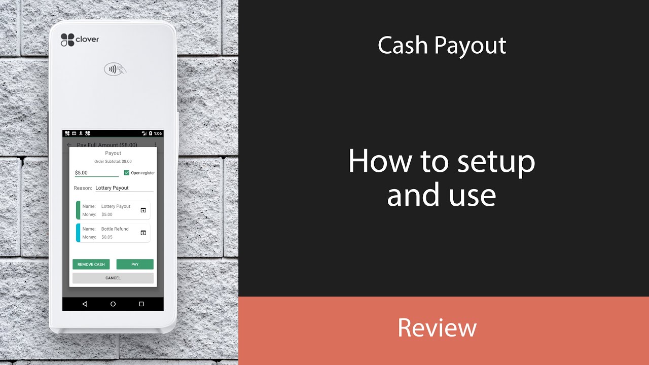 Cash Payout: Make payouts on Clover POS (September 2021) - YouTube