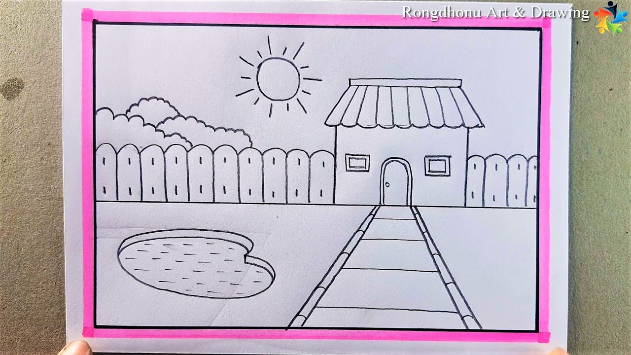 How to draw a Village House Area | Pencil Drawing - YouTube