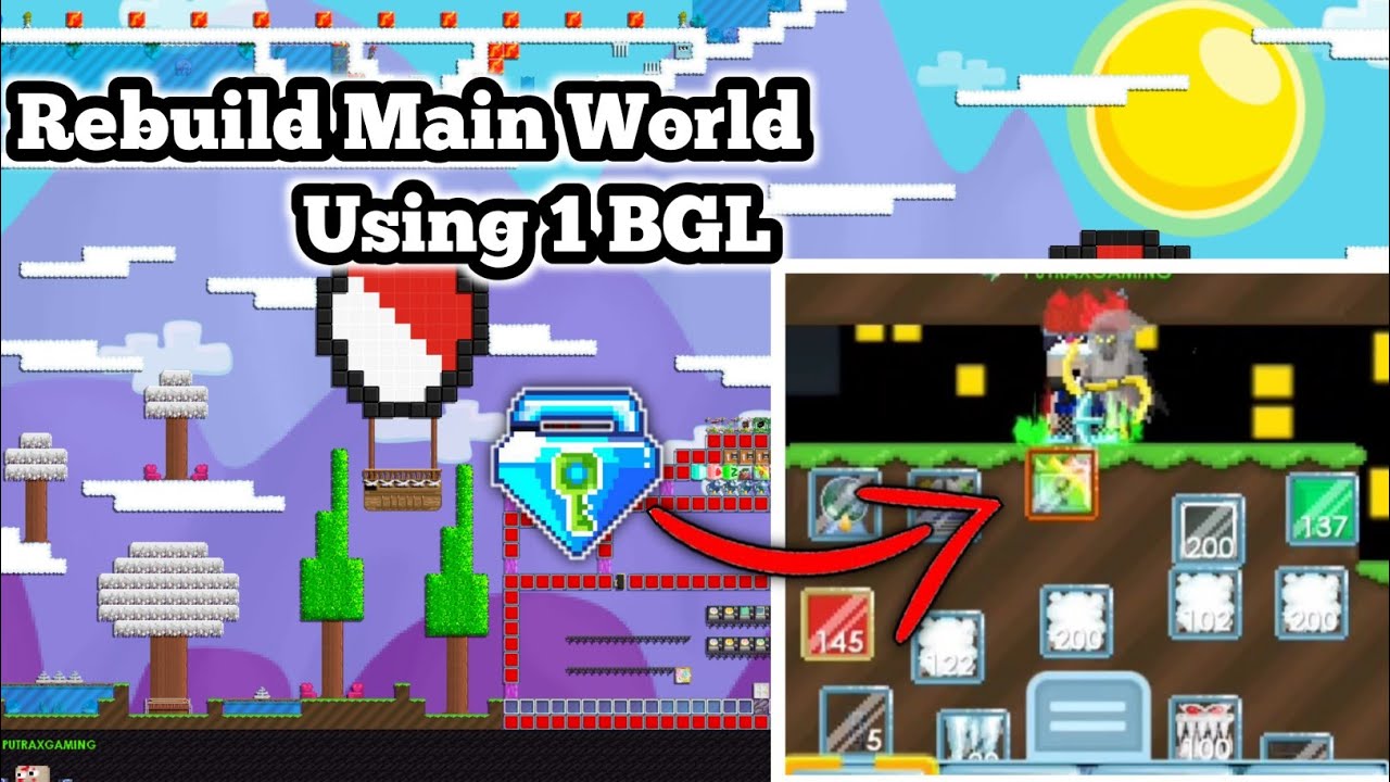 Rebuild Main World Using 1 BGL🤑|Growtopia - YouTube