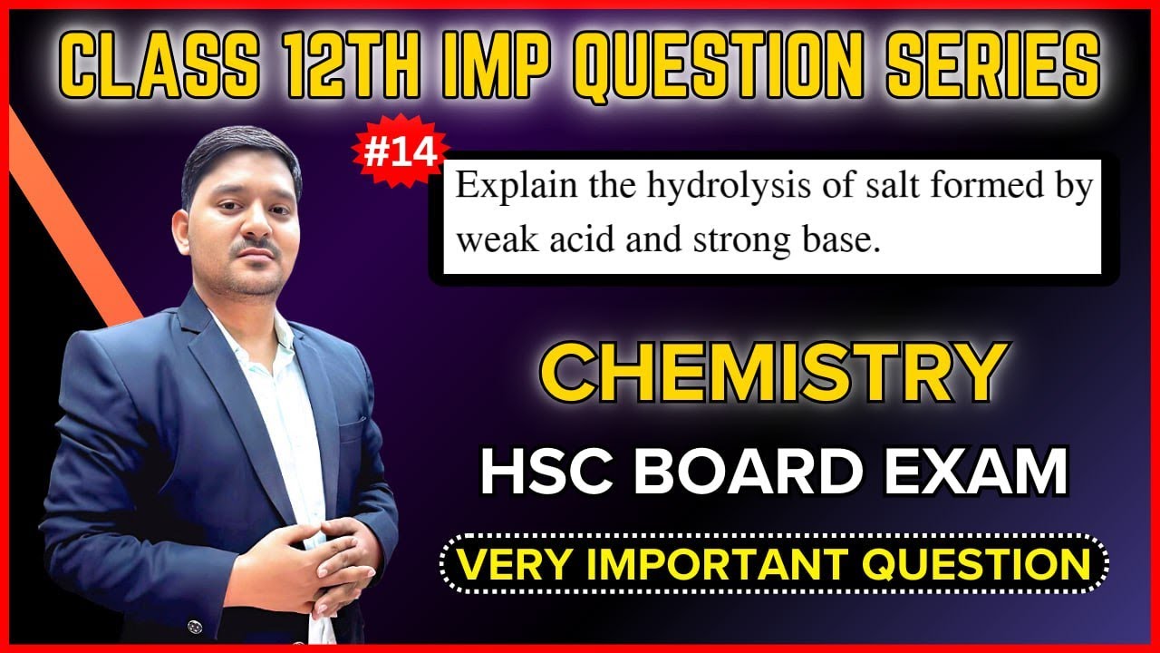 Hydrolysis of salt | Ionic Equilibria | Important Question Answer ...