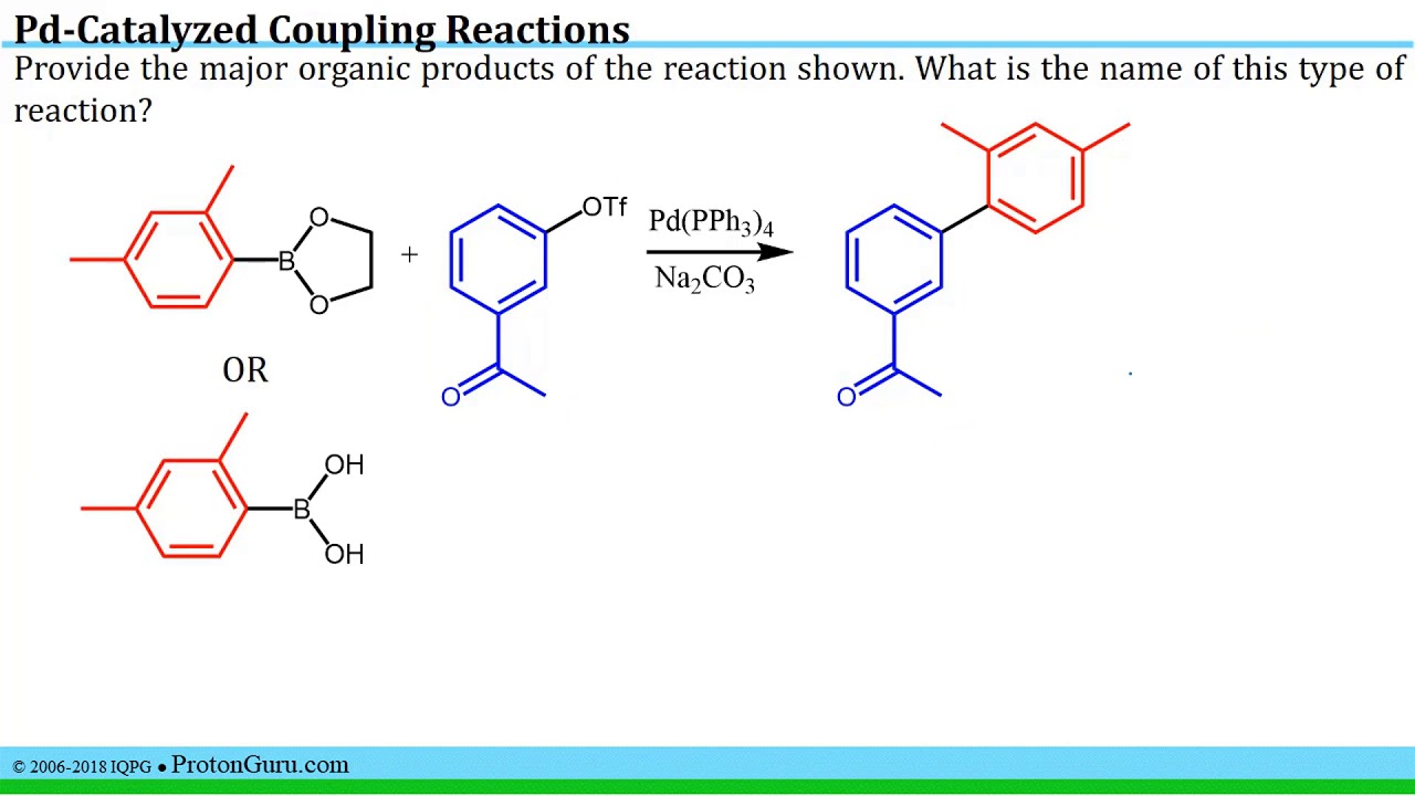 Proton Guru Practice V.4: Palladium Catalyzed Coupling Reactions - YouTube