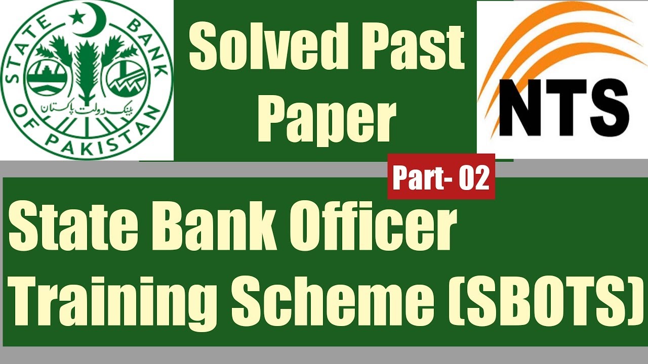 SBOTS (State Bank Officer Training Scheme) past paper part 02 | SBOTS ...