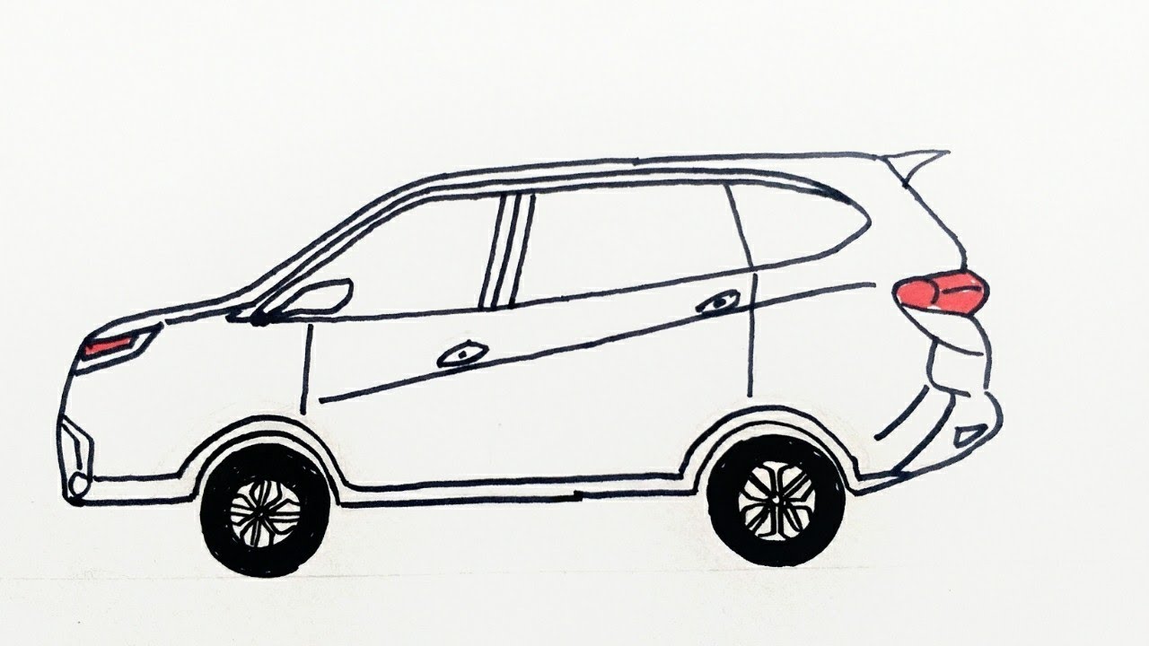 Cara Menggambar Mobil Toyota Rush - Untuk Pemula - YouTube